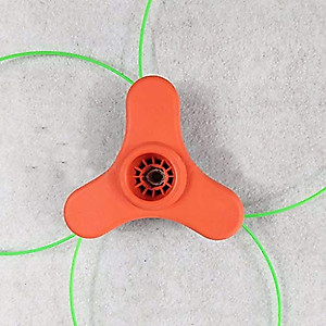 Maikouhai Universal Fit Trimmer Head for Pivotrim for Stihl for Husqvarna, ABS Universal Garden Feed Line Trimmer Lawn Mower 3 Teeth Accessories, Black & Orange