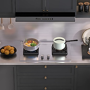 Silver Stainless Steel Contact Paper 15.7"x393" Wallpaper Peel and Stick Wall Paper Waterproof Easily Removable Self-Adhesive Film Wall Covering for Metal Surface Kitchen Cabinet Refrigerator