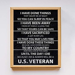 "I Am & Always Will Be A US Veteran" Patriotic Military Wall Art -11 x 14" Typographic American Poster Print-Ready to Frame. Home-Office-Shop-Man Cave-American Decor. Great Gift for All Veterans!