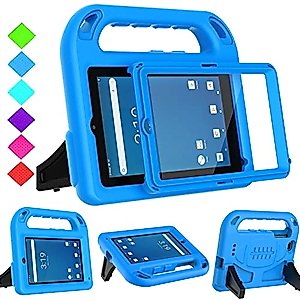 BMOUO Kids Case for Onn 7 inch Tablet 2020/2019 (Model: 100005206/100015685), with Built-in Screen Protector, Shockproof Light Weight Handle Stand Case for Surf Onn 7" Android Tablet, Blue