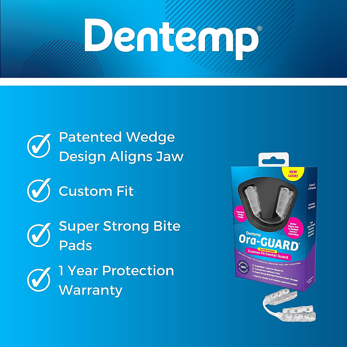 Dentemp Ora-Guard Custom Fit Dental Guard - Bruxism Night Guard for Teeth Grinding - Mouth Guard for Clenching Teeth at Night - Comfortable Mouth Guard for Sleeping - Relieve Soreness in Jaw Muscles…