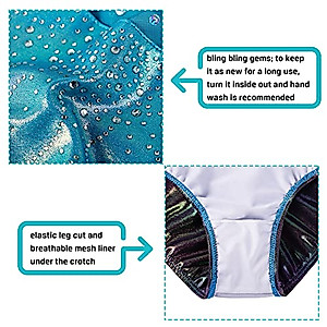 BAOHULU Gymnastics Leotard for Girls Shiny Practice Dancewear B285_Aqua_10A