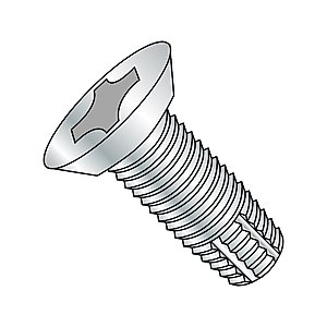 Small Parts 1216FPU Steel Thread Cutting Screw, Zinc Plated, 82 Degree Flat Undercut Head, Phillips Drive, Type F, #12-24 Thread Size, 1" Length (Pack of 50)