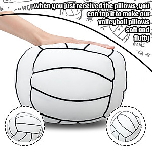 Gerrii 4 Pcs Volleyball Pillow 3D Sports Ball Pillow Fluffy Plush Stuffed Throw Pillow Sport Theme Cushion Volleyball Party Favors Plush Stuffed Pillow Gifts for Room Decor
