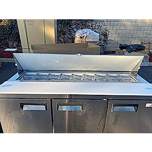 Commercial Refrigerated Sandwich Prep Table 3-door 72" Salad Stainless Steel Refrigerator for Restaurant Kitchen 70" W x 30"D x 42"H inch 33℉-41℉-XSP72