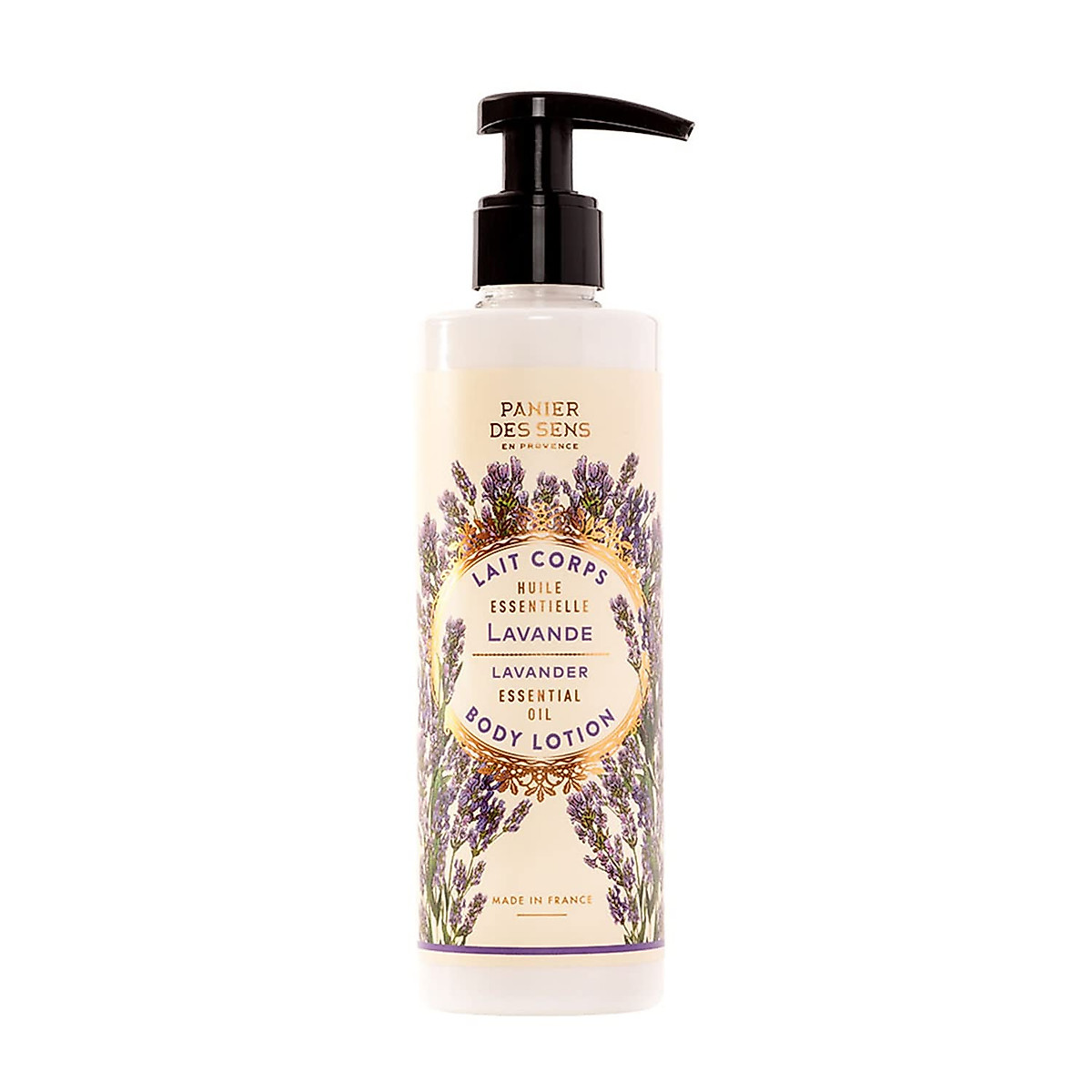 Panier des Sens - Lavender Body Lotion for Dry Skin - Hydrating Body Cream for Women - Nourishing Fluid Body Moisturizer with Shea Butter & Olive Oil - 97% Natural Ingredients Body Care - 8.45 Floz