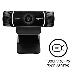 Logitech C922x Pro Stream Webcam Full 1080p HD Camera Background Replacement Technology for YouTube or Twitch Streaming (Renewed)