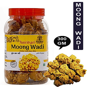 Natraj The Right Choice Amritsari PUNJABI Moong Dal Wadi/Badi/Mung Mangodi|Mangori|Punjabi Wadiyan |Sun Dried Lentil Spice Bits Medium Spicy- 300gm WARIYAN
