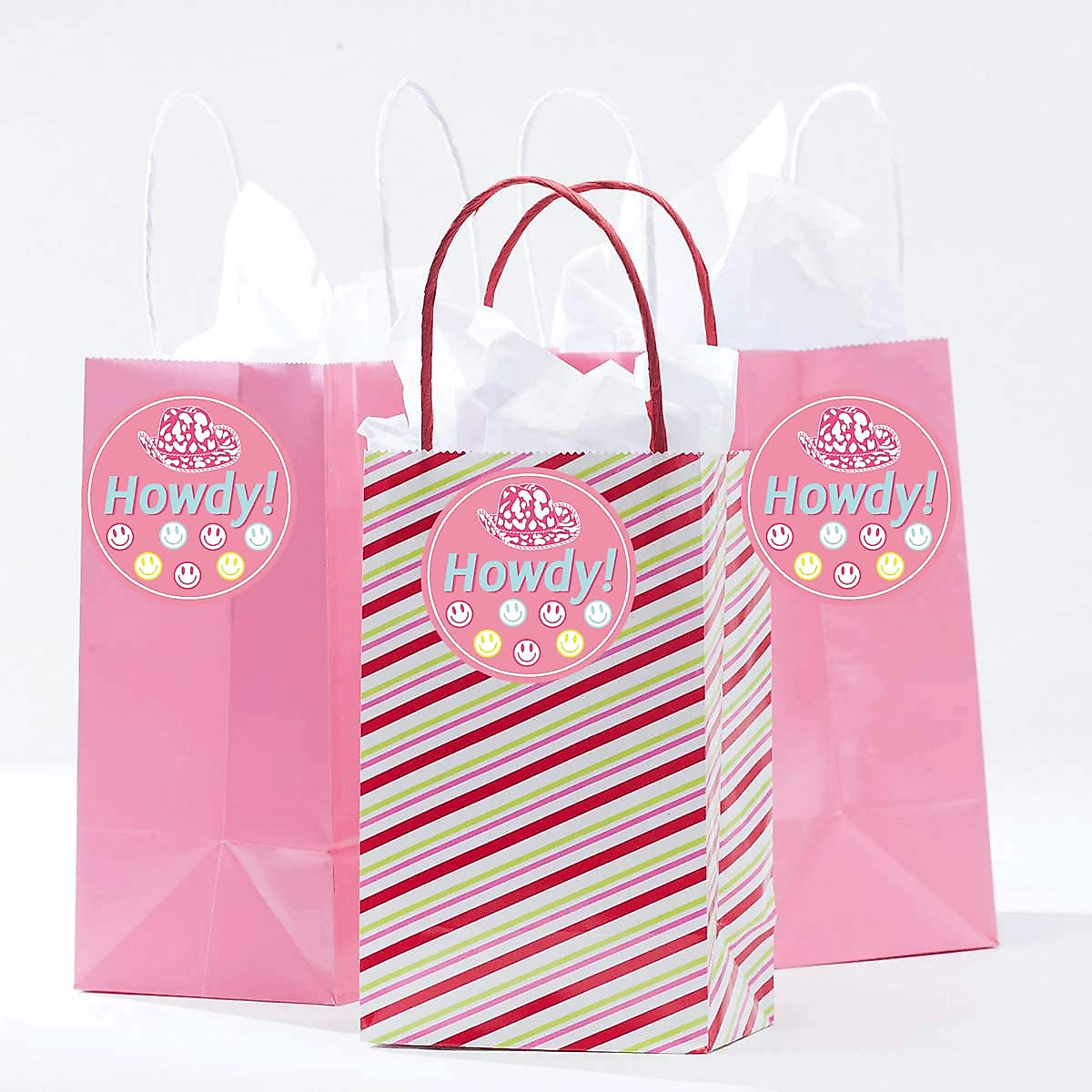 Pop Resin Howdy Sticker Thank You Stickers Roll 1.5 inch Cowboy Cowgirl Hat Sticker Small Shop Sticker Small Business Packaging Thank You Stickers 500 Pcs/Roll, Multicolored