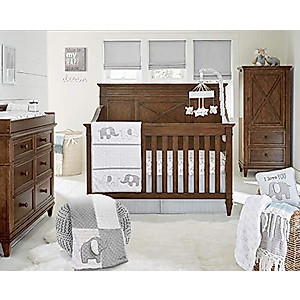 WENDY BELLISSIMO Reversible Baby Elephant Blanket with Baby Elephant (Grey/White)