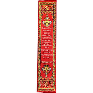 Do Not Be Afraid, Themed Assortment of 4 Woven Fabric Bible Verse Bookmarks, Silky Soft & Flexible Religious Bookmarkers for Novels Books & Bibles, Woven Design, Memory Verse Gift