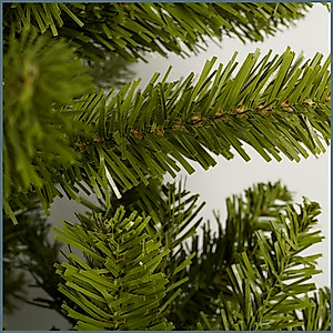 6 Feet Hinged Pencil Artificial Christmas Tree with Foldable Metal Stand, 460 Tips Recycled PVC Plastic, Kingswood Fir Green