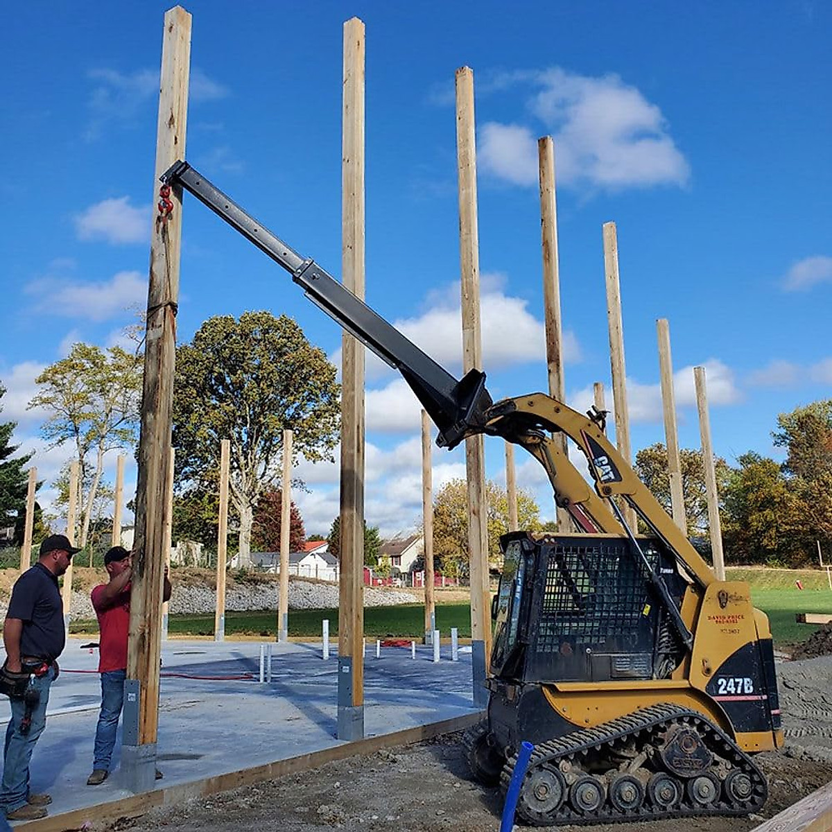 Titan Attachments Adjustable Skid Steer Industrial Crane Jib Attachment with 3 Ton Hook, Manual Telescopes 72" - 120", 5000 LB Lift Capacity at 6 FT, Single 3 Ton Swivel Eye Hook