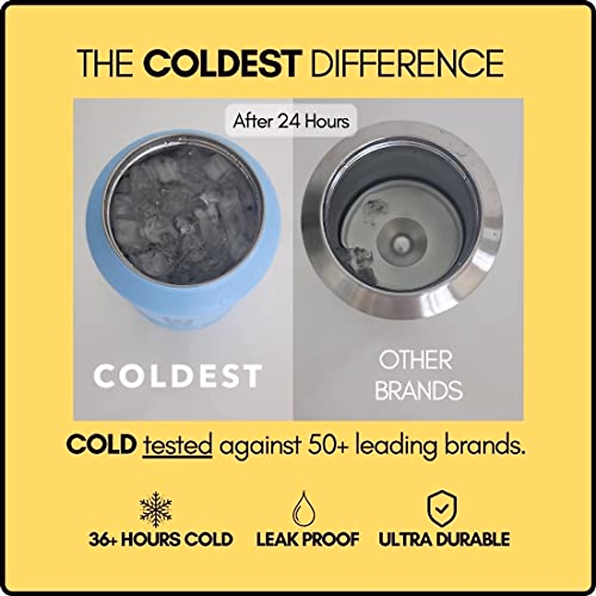 Coldest Sports Water Bottle with Straw Lid Vacuum Insulated Stainless Steel Metal Thermos Bottles Reusable Leak Proof Flask for Sports Gym (40 oz, Astro Purple)