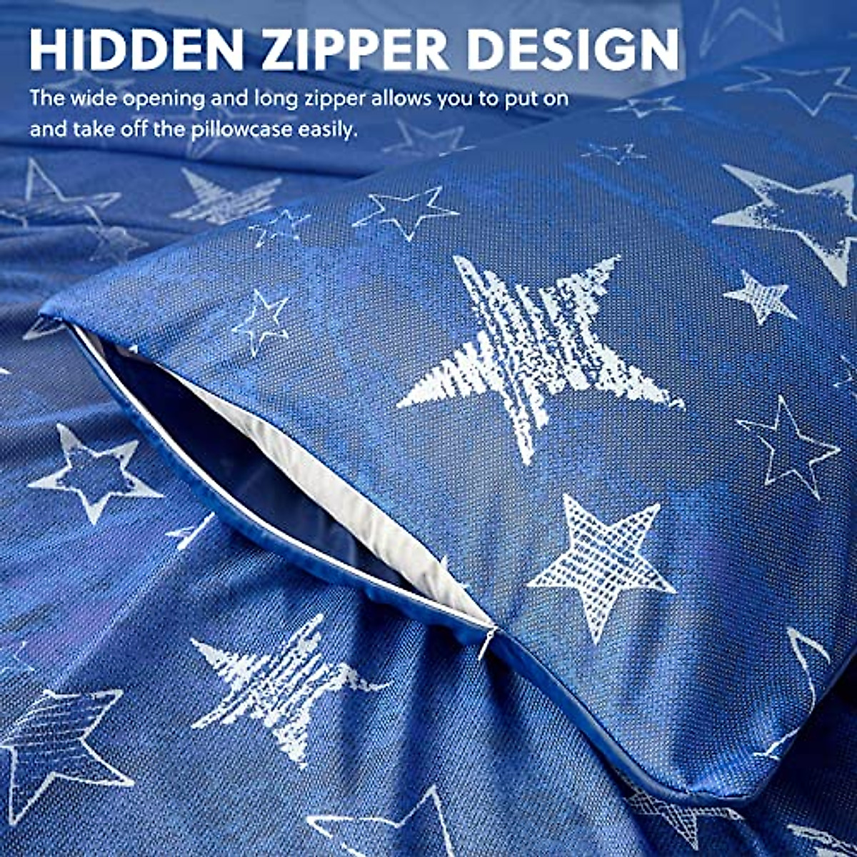 Vamcheer Cooling Pillowcase Queen Size - Double Side Q-Max 0.45 Chill Pillow Covers for Hot Sleeper, 2 Pack Breathable Cold Pillow Case with Hidden Zipper, Anti-Static, Skin-Friendly (20"x30", Blue)