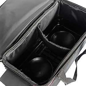 Elite Basic Double Roller 2 Ball Bowling Bag with Wheels | Large Top Pocket for Accessories or Bowling Shoes up to size 15 | Retractable Handle Extends to 37" (Pink)