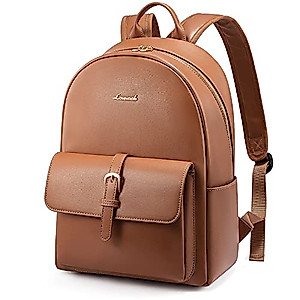 LOVEVOOK Leather Backpack Purse for Women, Casual Backpack for Girls, Cute PU Satchel School Backpack, Water Resistant Travel Backpack, Fashion Bookbag Purse