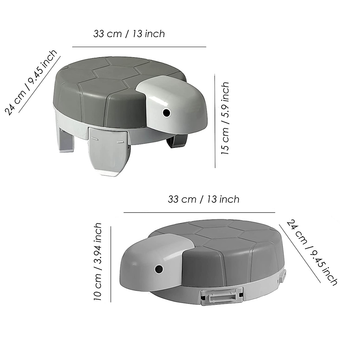Rezlli 4 in-1 Potty Training Toilet, Portable Potty Training Seat for Toddler Travel, Foldable Baby Travel Potty with 20 Disposable Potty Liners Carry Bags (Grey)