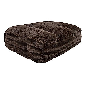 Bessie and Barnie Grizzly Bear/Godiva Brown Luxury Shag Extra Plush Faux Fur Rectangle Pet/Dog Bed (Multiple Sizes)