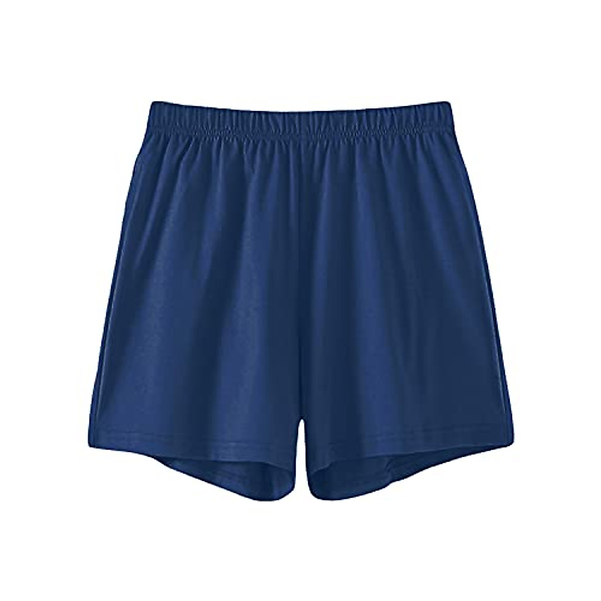 Women's Elastic Waist Casual Shorts Lightweight Cotton Simple Loose Short Solid Casual Summer Comfy Home Short Pants (Dark Blue,Medium)