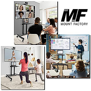 Mount Factory Rolling TV Stand Mobile TV Cart for 55" - 80" Plasma Screen, LED, LCD, OLED, Curved TV's - Universal Mount with Wheels