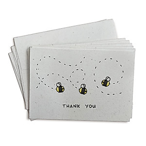 Sugartown Greetings Fuzzy Buzzy Bee Thank You Cards - 24 Bee Thank You Cards with Envelopes - Blank Bee Note Cards for Birthday Party, Baby Shower, Summer BBQ