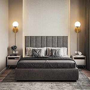 BOKT Modern Small 20-Lights LED Sputnik Chandelier Brushed Brass Gold Sputnik Chandelier Mid Century Modern Globe Wall Sconce Set of Two Plug in Cord Brushed Gold Bathroom Wall Sconce Light