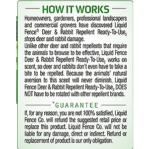 Liquid Fence Deer & Rabbit Repellent Ready-to-Use, 32-Ounce, 4-Pack (81126-1)