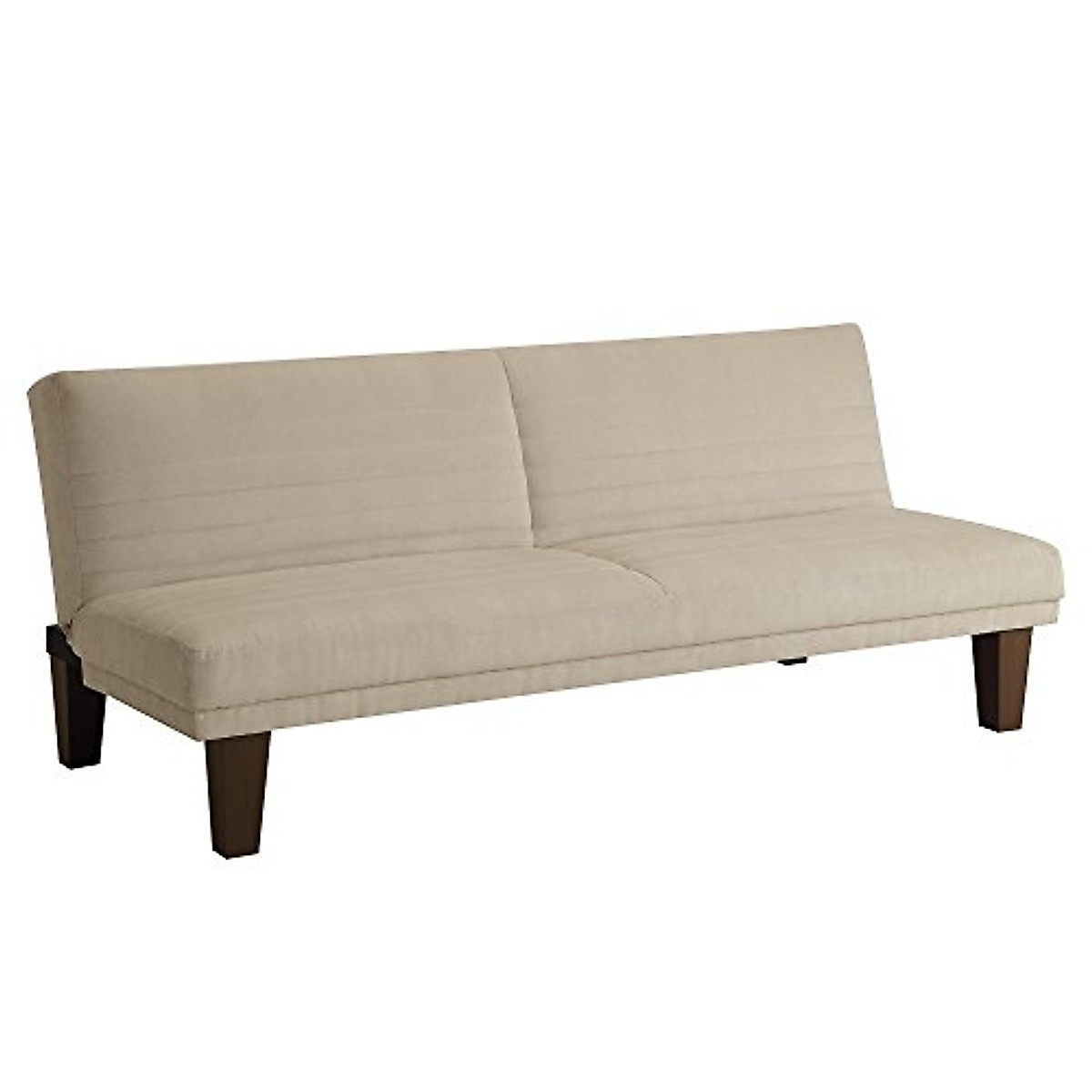 DHP Dillan 69 Inch Futon Sofa Bed, Modern Armless Upholstered Couch Sleeper with Tufted Back and Seat, Full, Tan