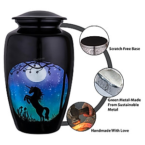 Urn for Ashes Adult Male, Female & Child - Decorative Urns, Cremation Urns for Human Ashes, Funeral Urns, Urn for Ashes for Women, Unicorn Urns (Standard, Large)