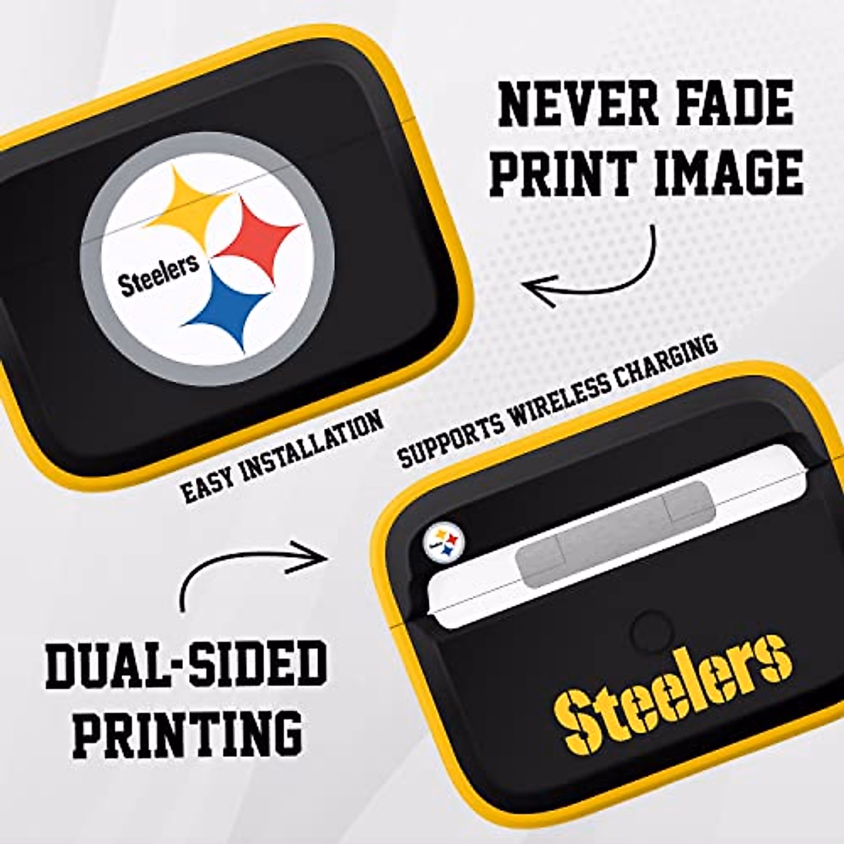 GAME TIME Pittsburgh Steelers HDX Case Cover Compatible with Apple AirPods Pro 1 & 2 (Classic)