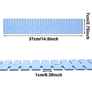 24Pcs Adjustable Drawer Dividers Organizer,Blue Plastic DIY Grid Drawer Organizer Dividers Storage Socks Underwear Makeup Cosmetic Clothes Organizer Separator Can Help Tidy Kitchen Bedroom Dresser