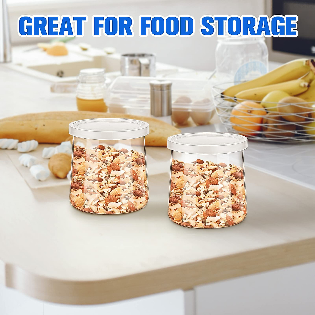 32 Pcs Oui Yogurt Jars Lids, Plastic Yogurt Container Jar Lids Sealed against leaks Replacement Lids Covers for Yoplait Oui Yogurt Glass Jars