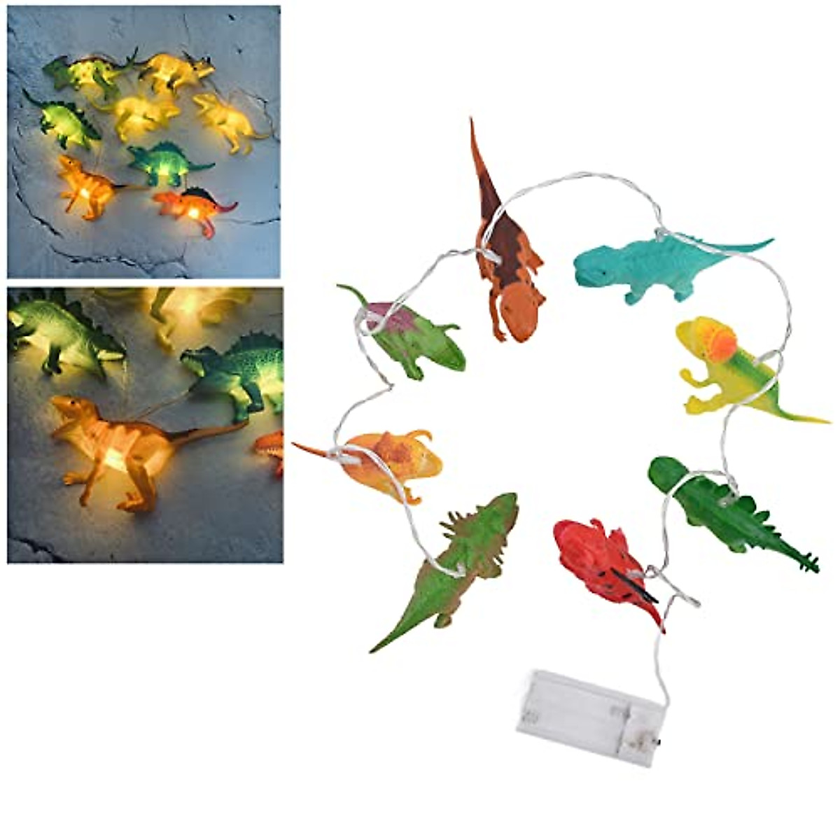 BHDK Dinosaur String Lights, Romantic IP43 Waterproof AA Batteries Battery Operated String Lights for Gardens for Homes
