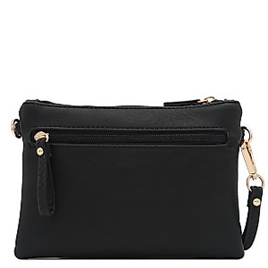 FashionPuzzle Multi Zipper Pocket Small Wristlet Crossbody Bag (Light Mint)