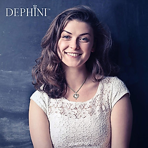 DEPHINI - Real Pearl Necklace Woman Heart Pendant Cubic Zirconia 925 Sterling Silver Rhodium plating 45cm Sterling Silver Chain Fine Jewellery Box - Gifts for Women