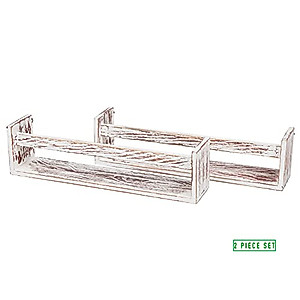 Mind Reader Floating Spice Shelves, Rustic Farmhouse Pantry Organizer, Easy Install, Storage Display for Condiments, Snacks, Appetizers, Set of 2, Torched Wood, Brown