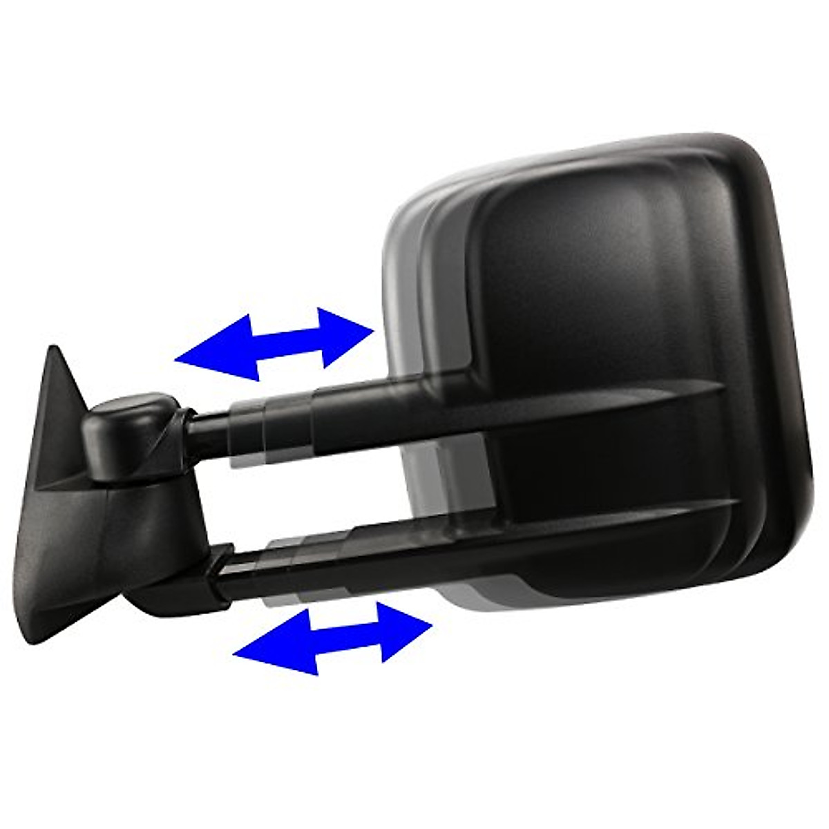 DNA Motoring TWM-001-T222-BK Pair of Manual Adjustment Towing Side Mirrors Compatible With 99-07 Silverado Sierra / 00-06 Suburban Tahoe Yukon,Black