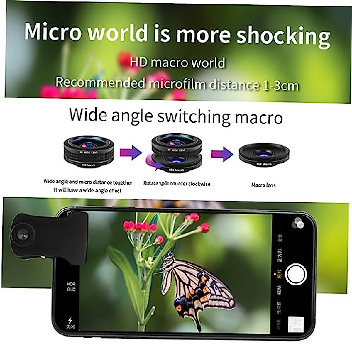 1 Set 22 Mobile Phone Lens Set Smartphone Phones fisheye Lens Smart Phone Macro Lens Attachment Mobile Phone Lens Kit Smartphone Wide Angle Lens Professional Phone Camera Lens