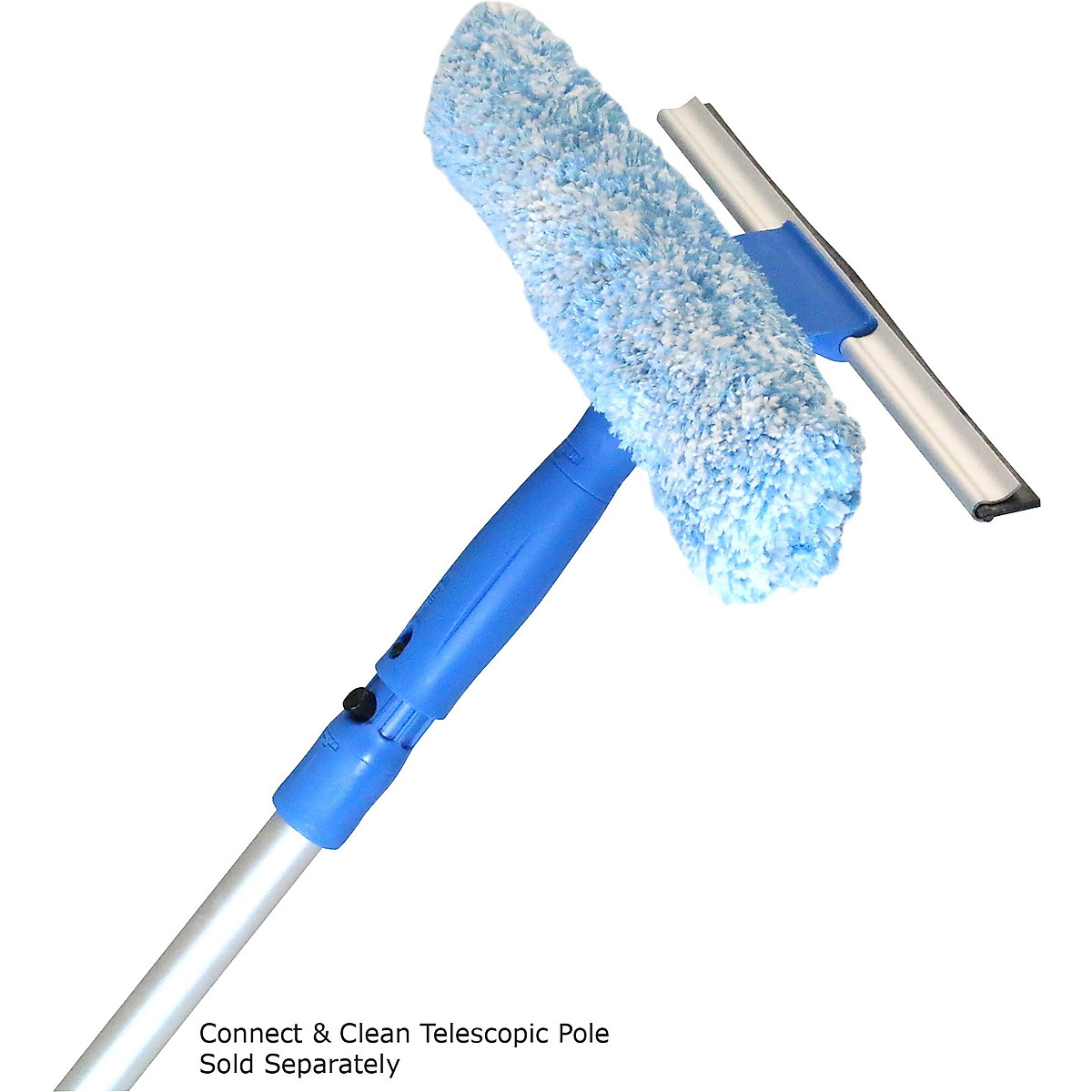 Unger Professional 6" Window Cleaning Tool: 2-in-1 Microfiber Scrubber and Squeegee