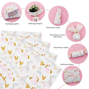 Unicorn Tissue Paper Bulk for Birthday Gift Wrap, 20 Sheets 20"x 28" Per Sheet, Unicorn Wrapping Paper Girls Kids for Gift Bags, Christmas Baby Shower Wrapping, Unicorn Party Decorations