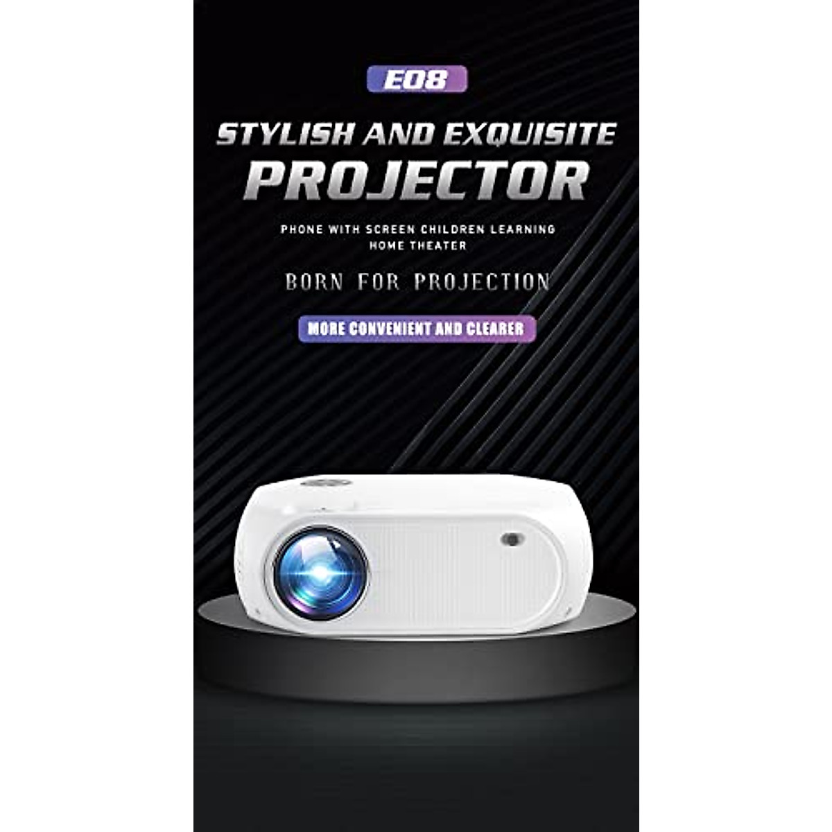 Laptop Projector Computer Projector WiFi Portable Projector Upgrade 1080P for Home Outdoor Movie with Zoom for Android iOS Windows PS5 Laptop TV-Stick Compatible with HDMI,USB,VGA,Audio,TF Card,AV