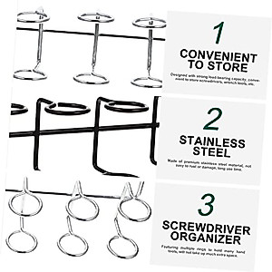 Outanaya 4pcs Pegboard Screwdriver Holder Pegboard Drill Wall Mounted Tool Storage Organizer Hand Tools Organizer Screwdriver Organizer Pegboard Tool Organizers Peg Board Stainless Steel