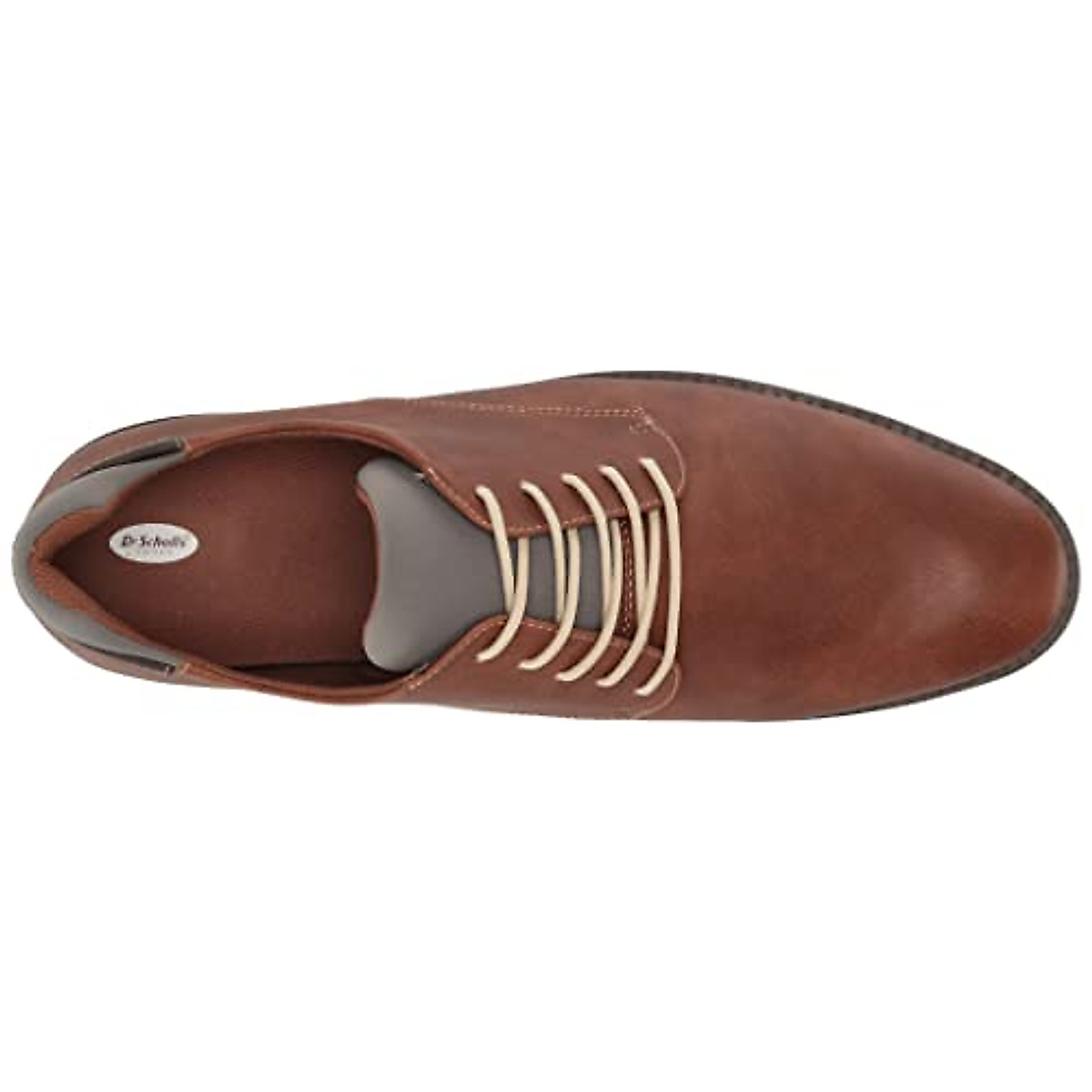 Dr. Scholl's Men's Sync Plain Toe Dress Casual Oxford, Dark Tan Smooth, 10