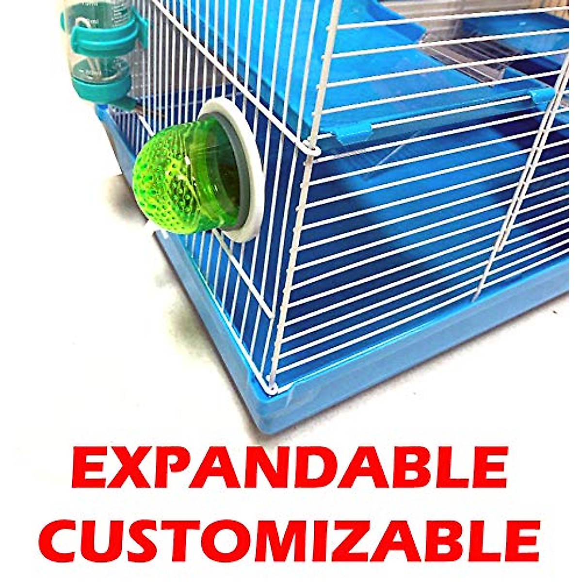 3-Floors Syrian Hamster Home House Rodent Gerbil Mouse Mice Rat Habitat Cage (24" L x 12.5W x 16" H, Blue)