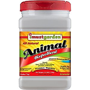I Must Garden Deer, Rabbit and Groundhog Repellent: All-Weather Granular Formula – 2.5lb Shaker Jar