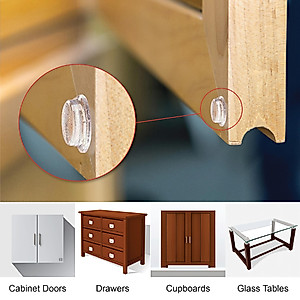 Pack of 50 Cabinet Door Bumpers - 1/2” Diameter Clear Adhesive Pads for Drawers, Glass Tops, Cutting Boards, Picture Frames, Small Furniture