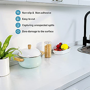 Puricon Non-Adhesive Shelf Liner, Non-Slip Clear Plastic Ribbed Liners for Refrigerator Pantry Cabinet Closet Drawer Desks Shelves Storage, BPA Free -12 Inch x 5 FT