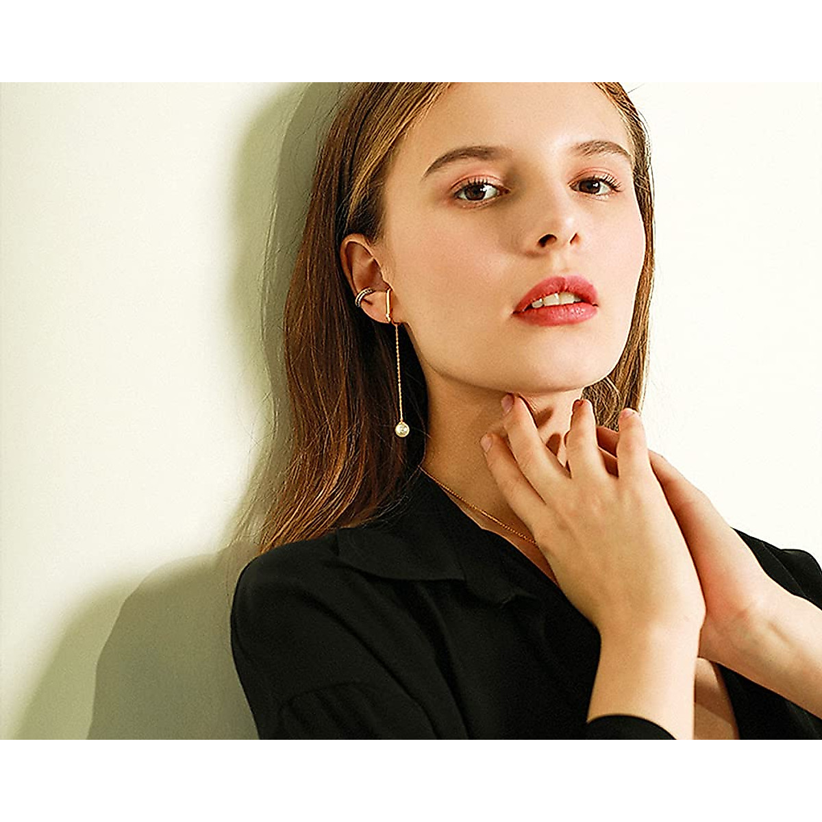 ATCARMOR 3Pcs 14K Gold Plated Cubic Zirconia Ear Cuffs for Non Pierced Ears Women, Hypoallergenic Sparkling Round Huggie Cartilage Earring Jewelry Gifts (gold)