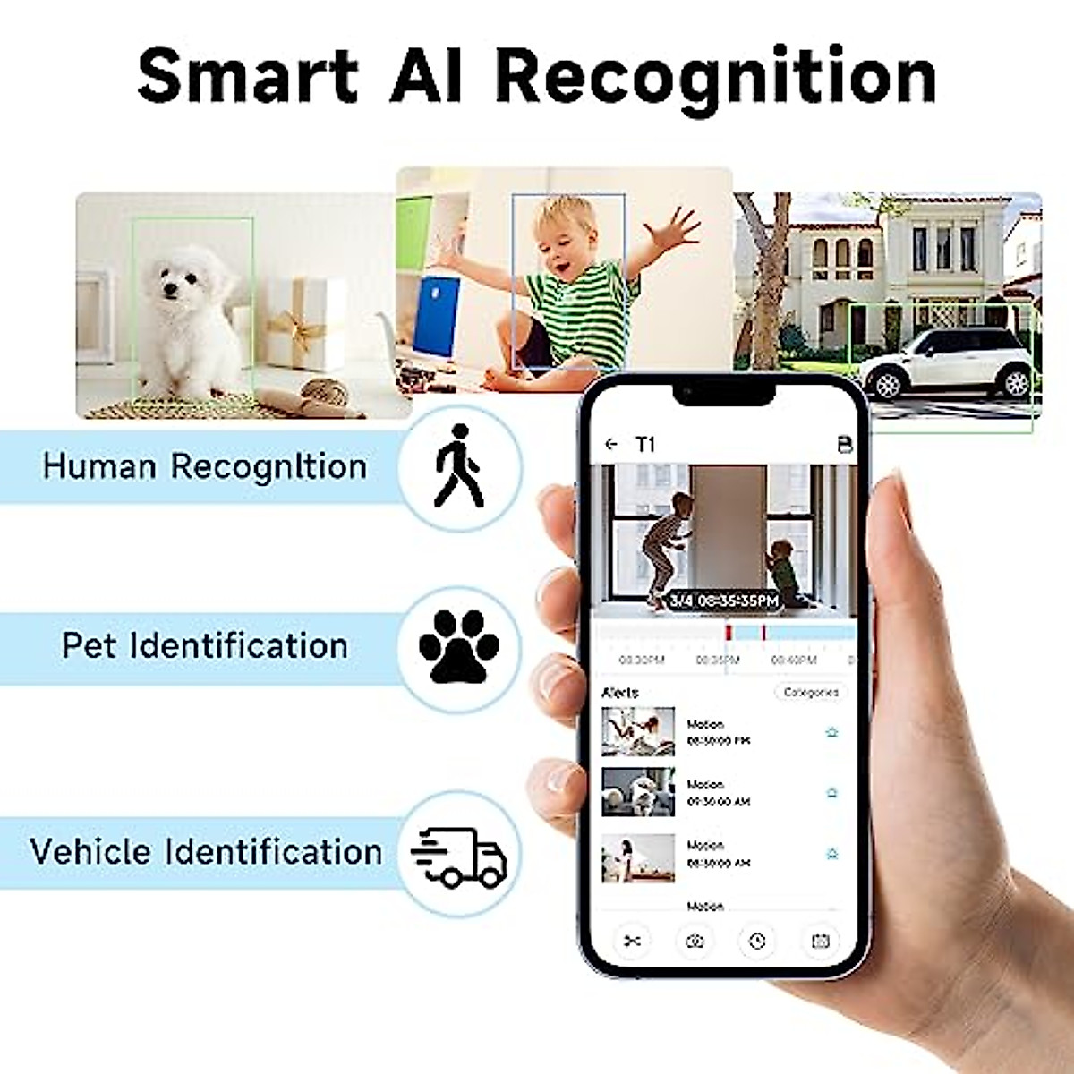 2K Security Cameras for Home Security, 2Pack Wifi 4MP Indoor Video Camera with Color Night Vision, AI Motion Detection, Two-Way Audio, Cloud & SD Card Storage, Compatible with Alexa & Google Assistant